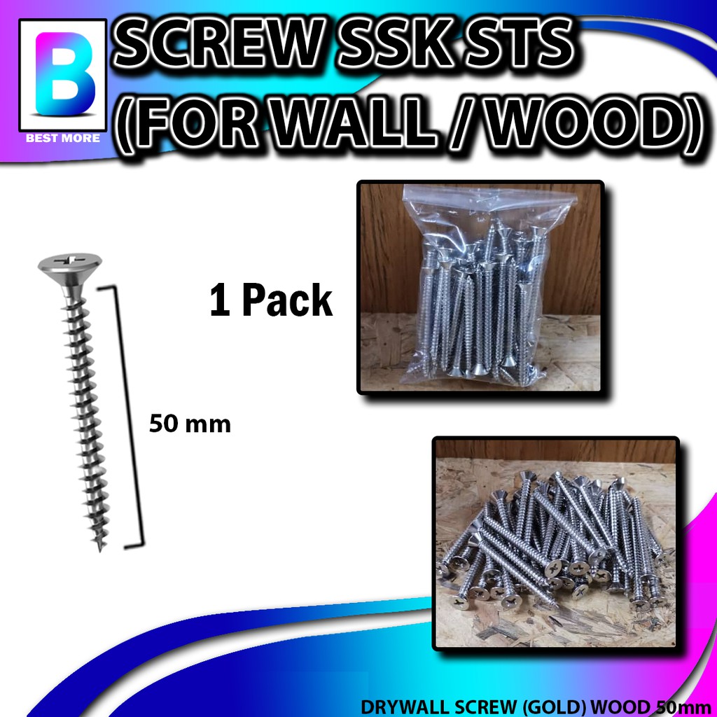 SCREW SSK STS 10# (FOR WALL/WOOD) | Shopee Malaysia