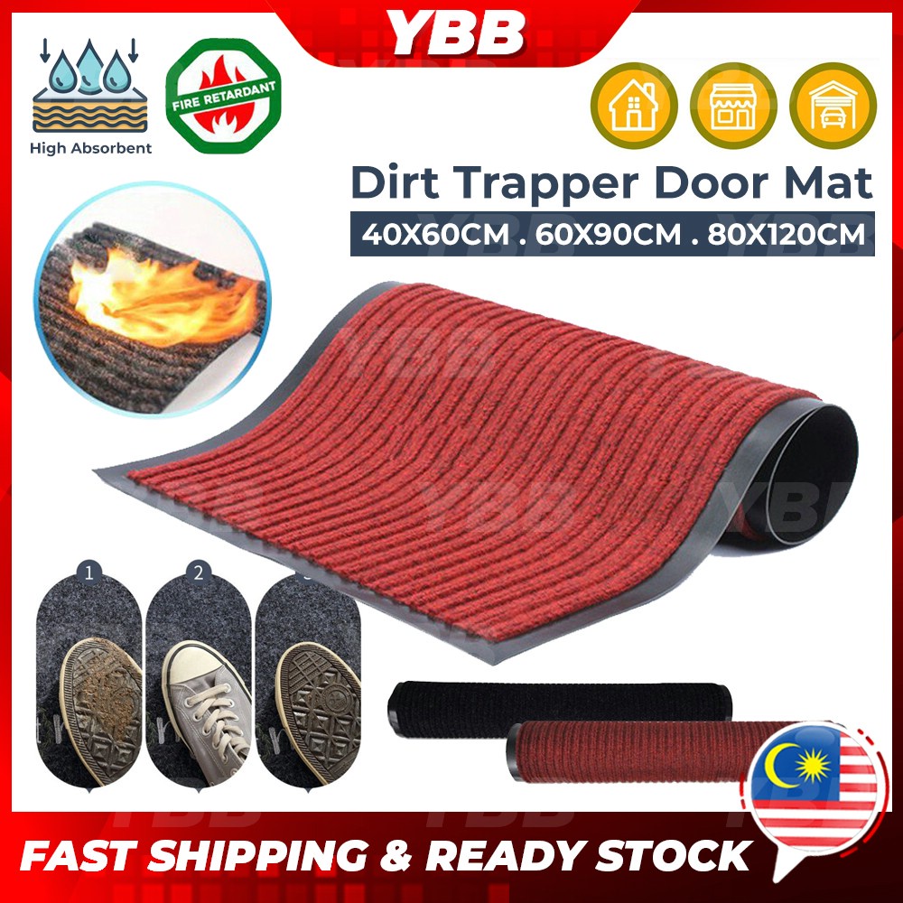 YBB 120x80cm Non-Slip Commercial Floor Mat Entrance Reception Dirt ...