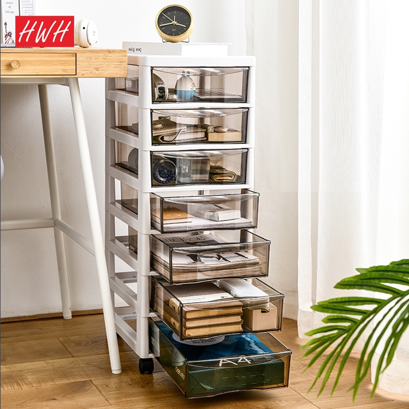 HWHOME Office Drawer Storage Boxes Stationery A4 File Cosmetic Cabinet ...