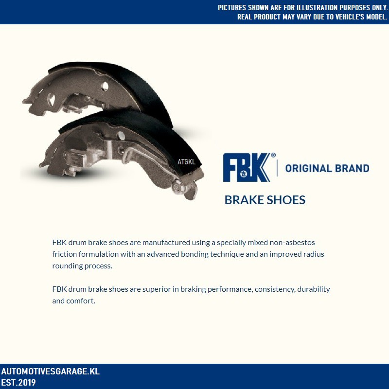 FBK - HANDBRAKE SHOE - FK4443 - ISUZU ELF NPR 590 / HICOM 4.3CC FE83E ...