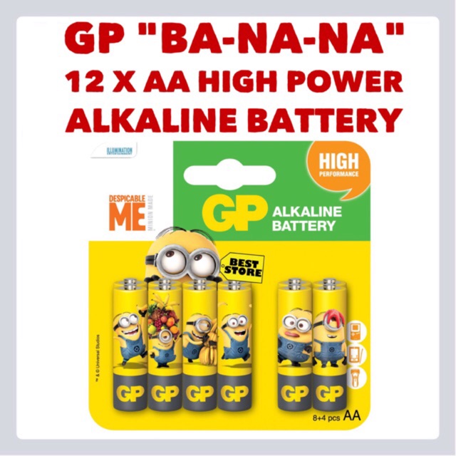GP x Minions BA-NA-NA AA Alkaline Battery | Shopee Malaysia