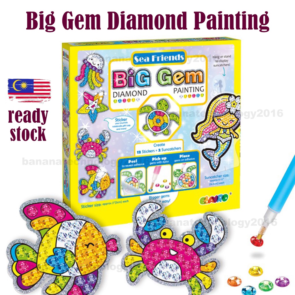 BIG GEM Diamond Painting Gem Art Craft Kit Sticker Kids Art and Craft ...