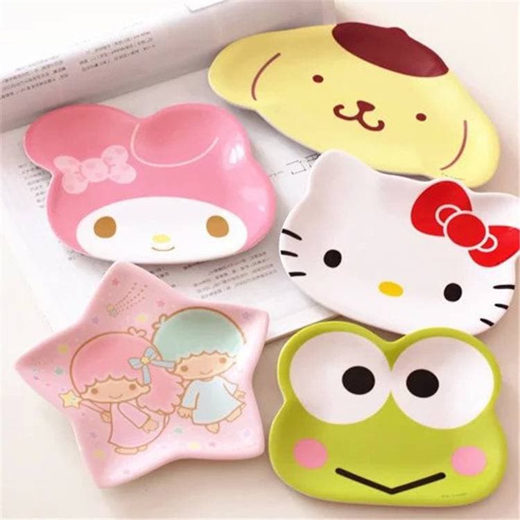 KITCHOME SHOP Mini Fruit Plate Cute Cartoon Hello Kitty Melody Mickey ...
