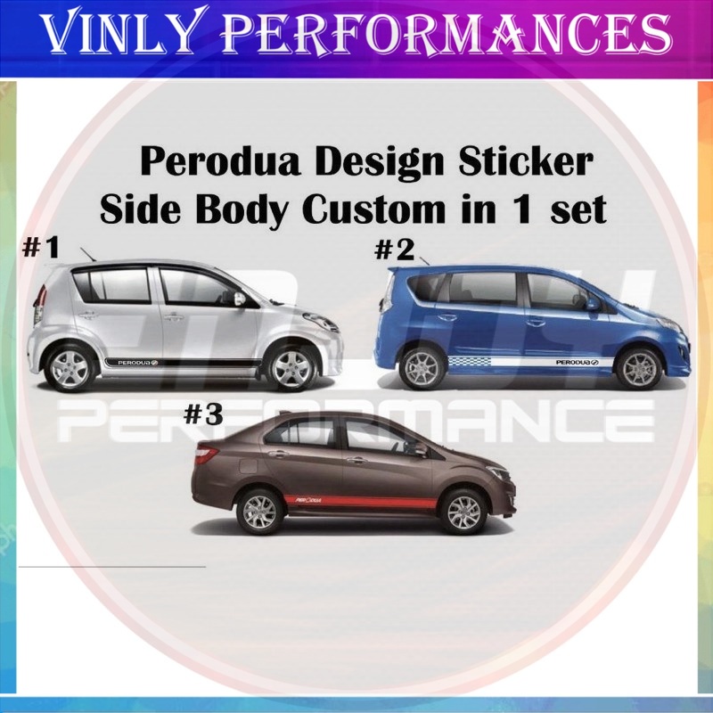 Perodua Side Body Lining Car Sticker Racing Vinly Decals | Shopee Malaysia