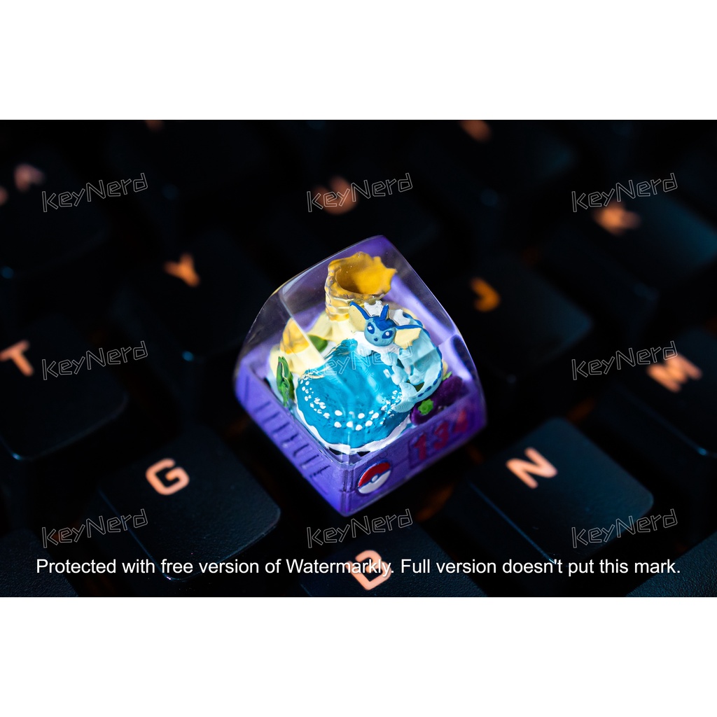 [134 - Vaporeon] pokemon resin Keycap - mechanical keyboard buttons ...
