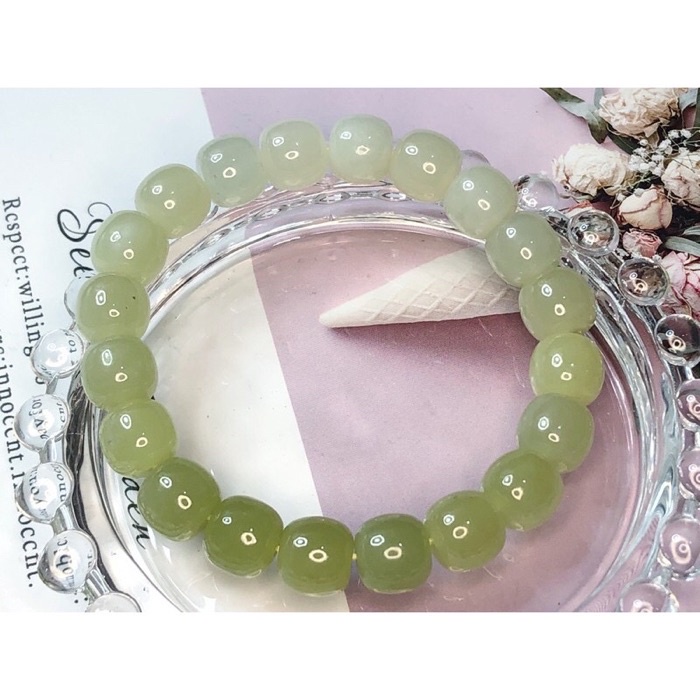 Gelang Tangan Jade Natural Nephrite Bracelet 纯天然和田玉手串 黄口料 (Come with ...
