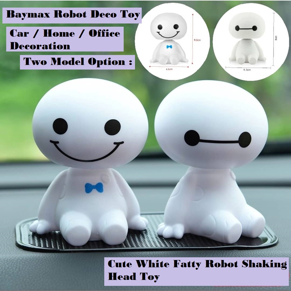 Car Decoration Dashboard Mini Cute Toy Shaking Head Robot Baymax Doll ...