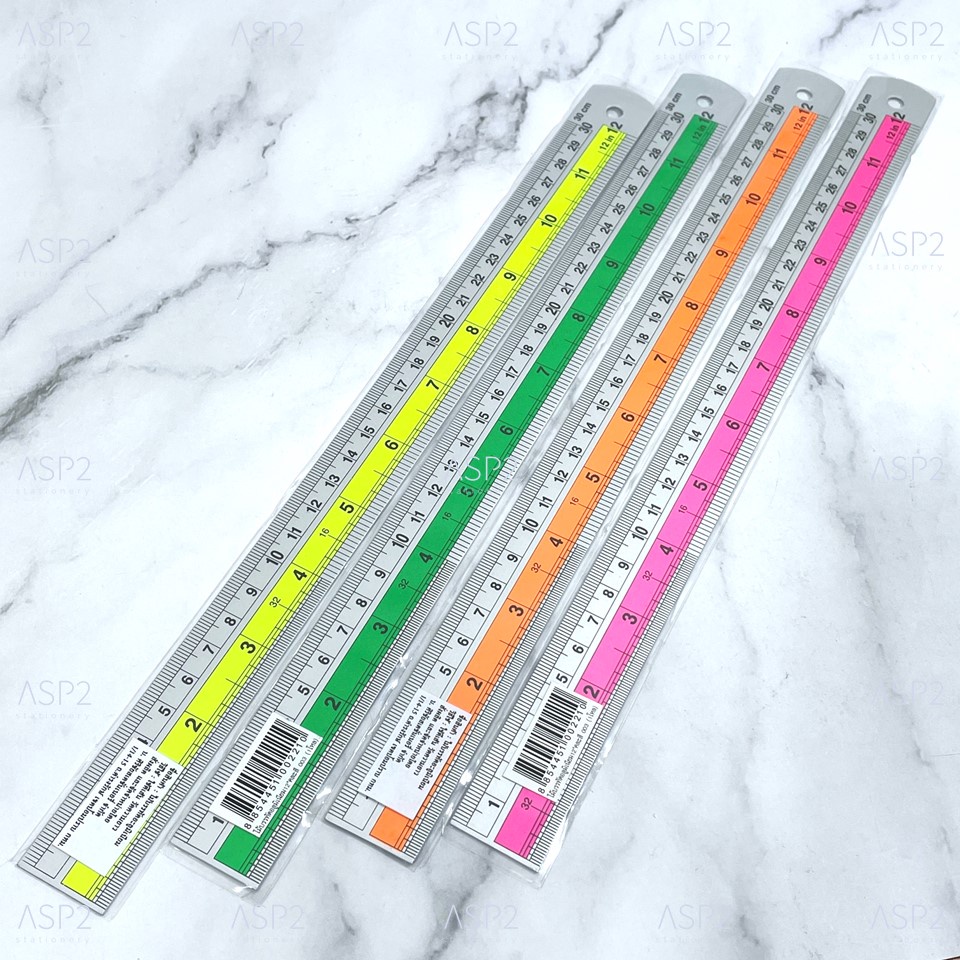Aluminium Ruler With 8 Inch/12 Colour Stripe (Random Colour) | Shopee ...