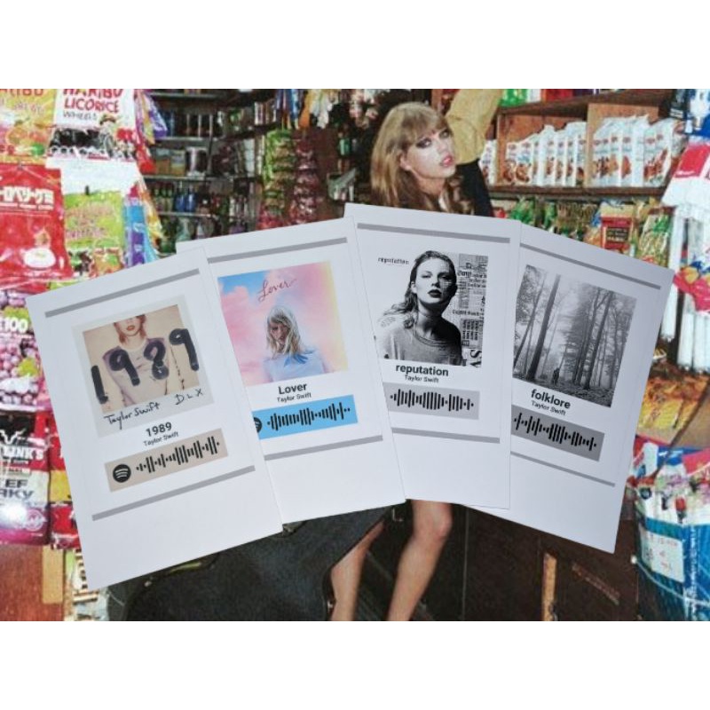 taylor swift albums spotify playlist barcode card mini size gloss ...
