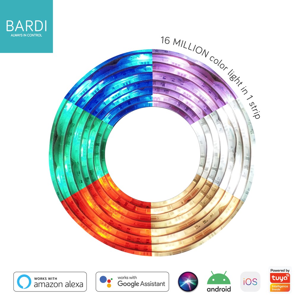 Bardi Smart LED Strip 2 Meter RGB WW - Home Automation | Shopee Malaysia