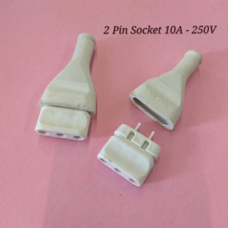 2 Pin Socket ( Female ) 10Amp - 250V ( 1pcs) | Shopee Malaysia
