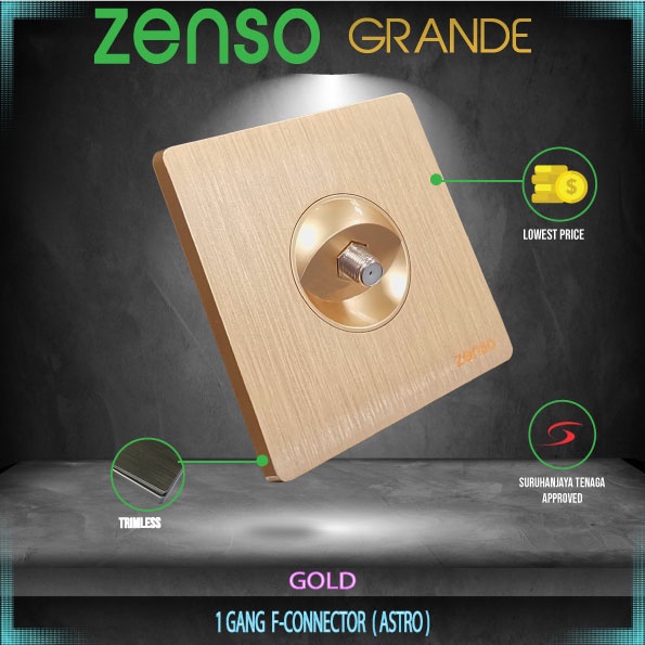 SIRIM!! ZENSO Grande Switches & Sockets - Gold Color 1/2/3/4gang ...