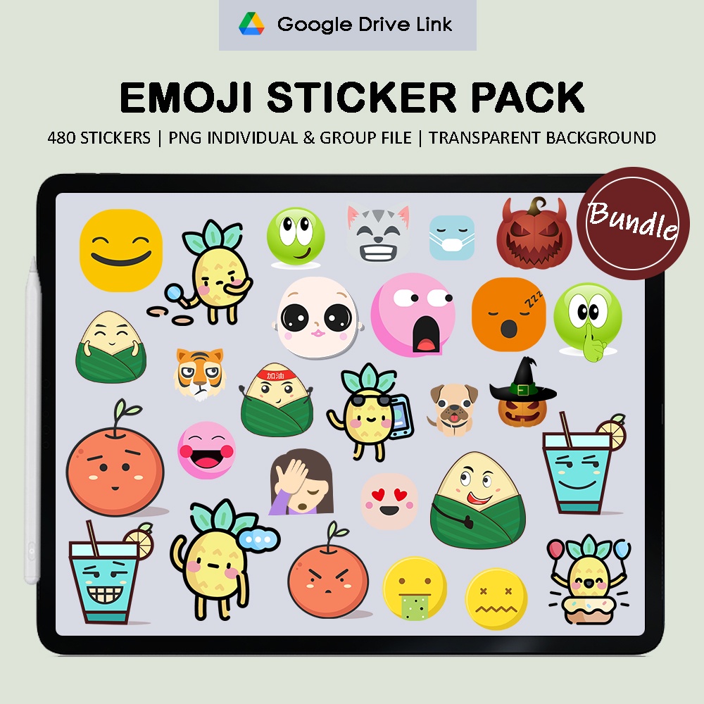 [ PNG ] Cute Emoji Digital Sticker Pack | Shopee Malaysia