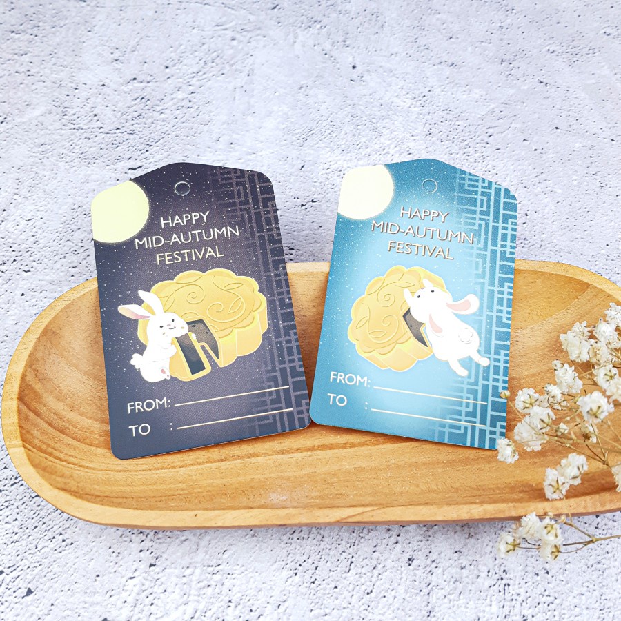 Hang Tag Mooncake Happy Autumn/Mini Card Label Moon Cake Packaging ...
