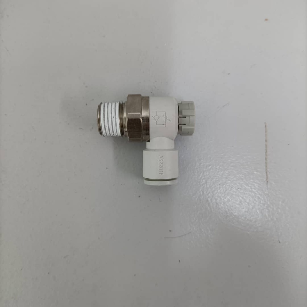 SMC AS Series Flow Controller, R 1/4 Male Inlet Port x 8mm Tube Outlet Port AS2201F-02-08SA ...