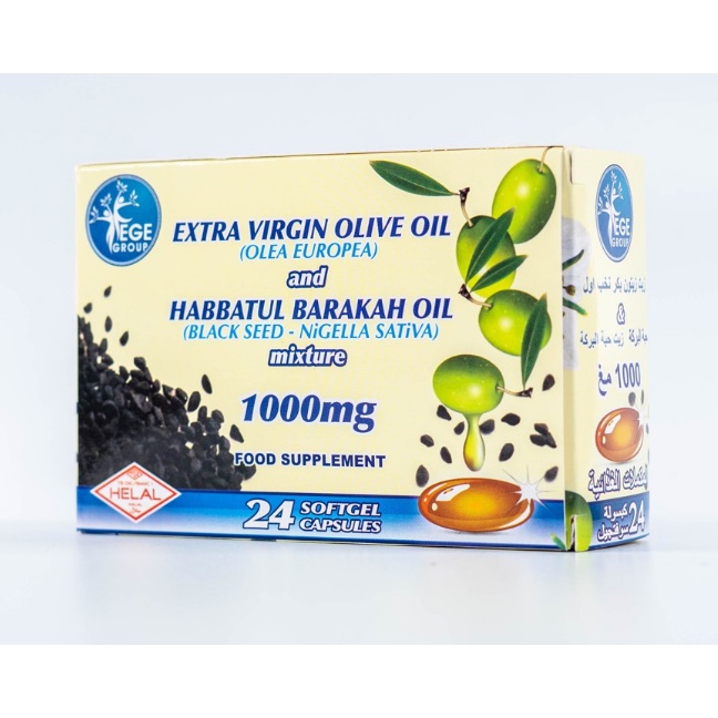 HABBATUL BARAKAH OIL DAN EXTRA VIRGIN OLIVE OIL 1000mg (24 SOFTGEL ...
