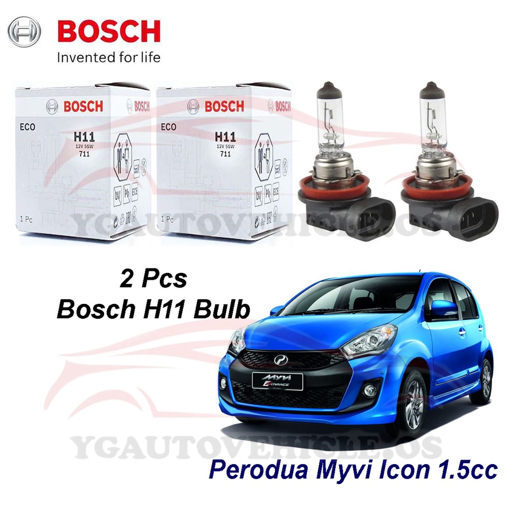 Perodua Myvi Icon 1.5cc Headlamp Light Bulb Bosch H11 12V 55W 2Pcs ...