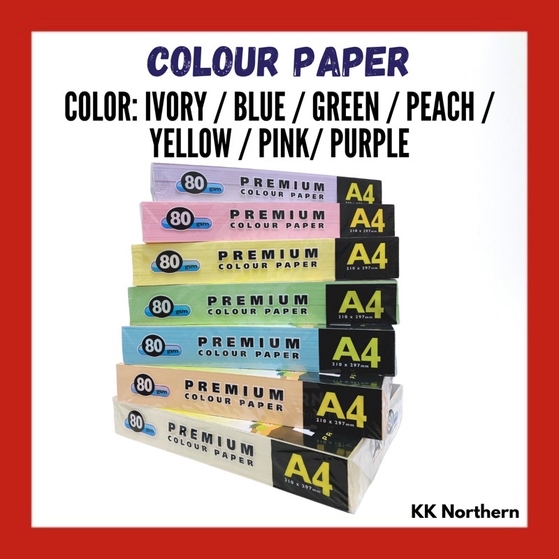 PINEAPPLE Premium A4 80GSM COLOUR PAPER/ KERTAS WARNA A4/ 450 SHEETS ...