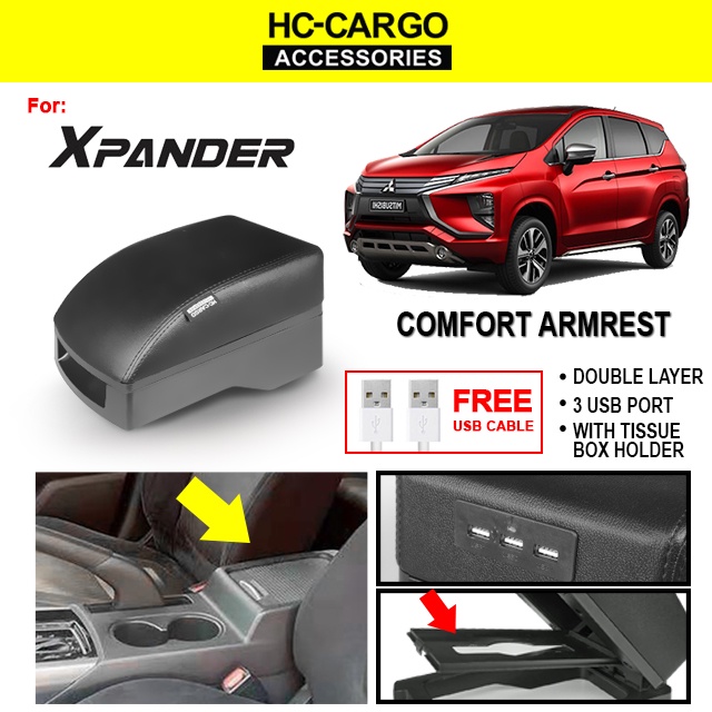 Mitsubishi Xpander Comfort Adjustable Armrest Arm Rest With LED Blue ...