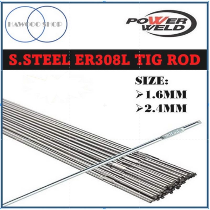 【5PCS】ER308L POWERWELD S/S Tig Welding Rod/Filler rod 308 STAINLESS STEEL 1.6mm & 2.4mm X1000MM ...