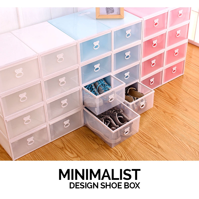 KOTAK KASUT PLASTIK / [3PCS PER SET] 32CM PULL PUSH TRANSPARENT DRAWER ...