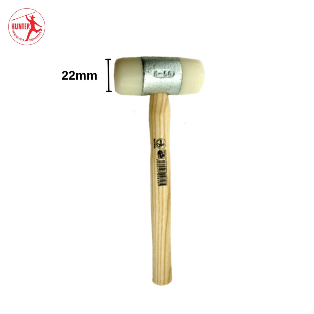HUNTER White Nylon Mallet Hammer Wooden Handle Smooth Surface Original ...