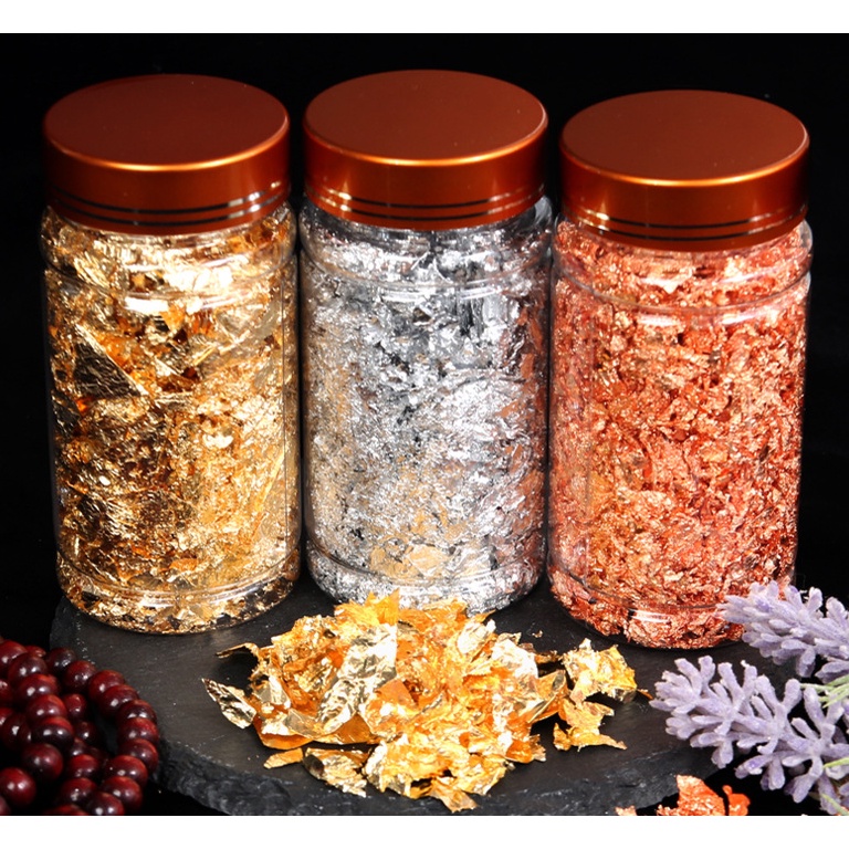 10g Kertas Emas Gold Foil Flakes Embellish Epoxy Resin Slime DIY ...