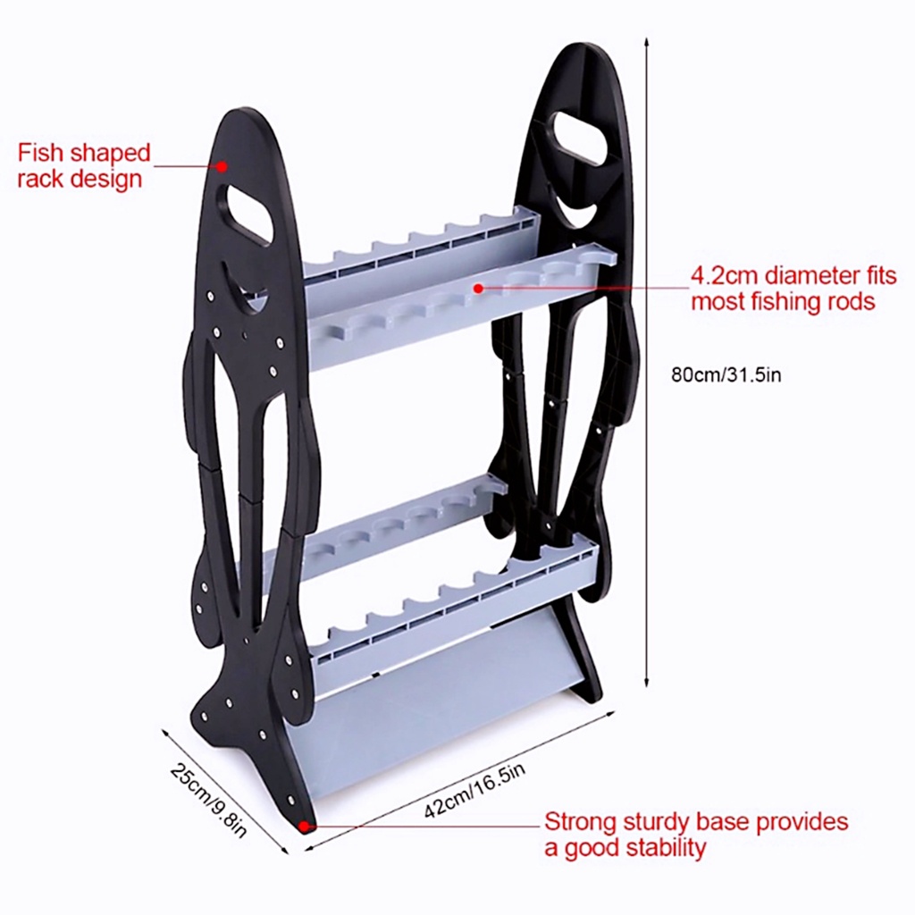 High Quality Plastic Fishing Rod Rack Rod Holder Rod Stand Rak Joran ...