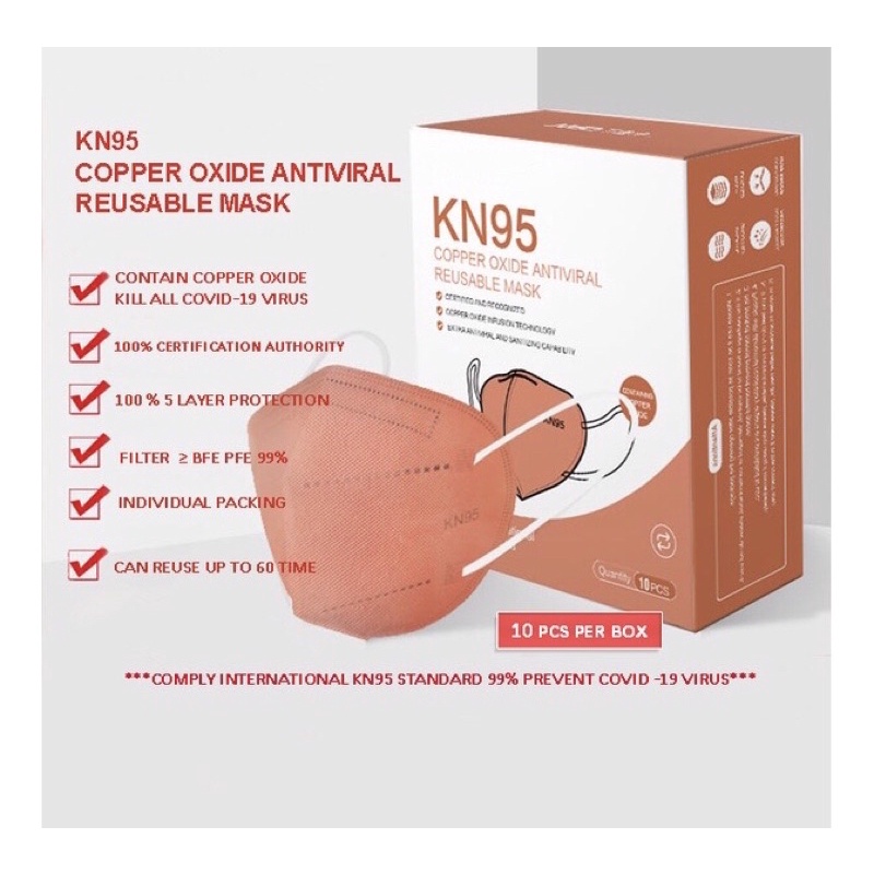 Reusable 60 times KN95 Medical Copper Oxide Antiviral Olympic Mask 5ply ...