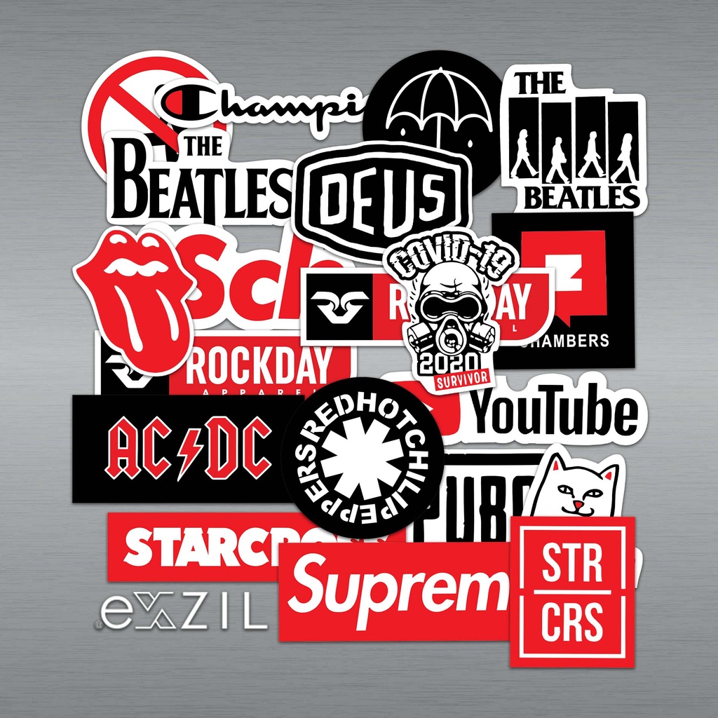 Sticker 20pcs Color BRAND LOGO HP MOTOR AESTHETIC Waterproof | Shopee ...