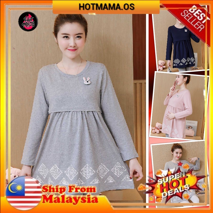 Baju Mengandung Korean Style Untuk Ibu Hamil Wanita Mengandung Nampak ...