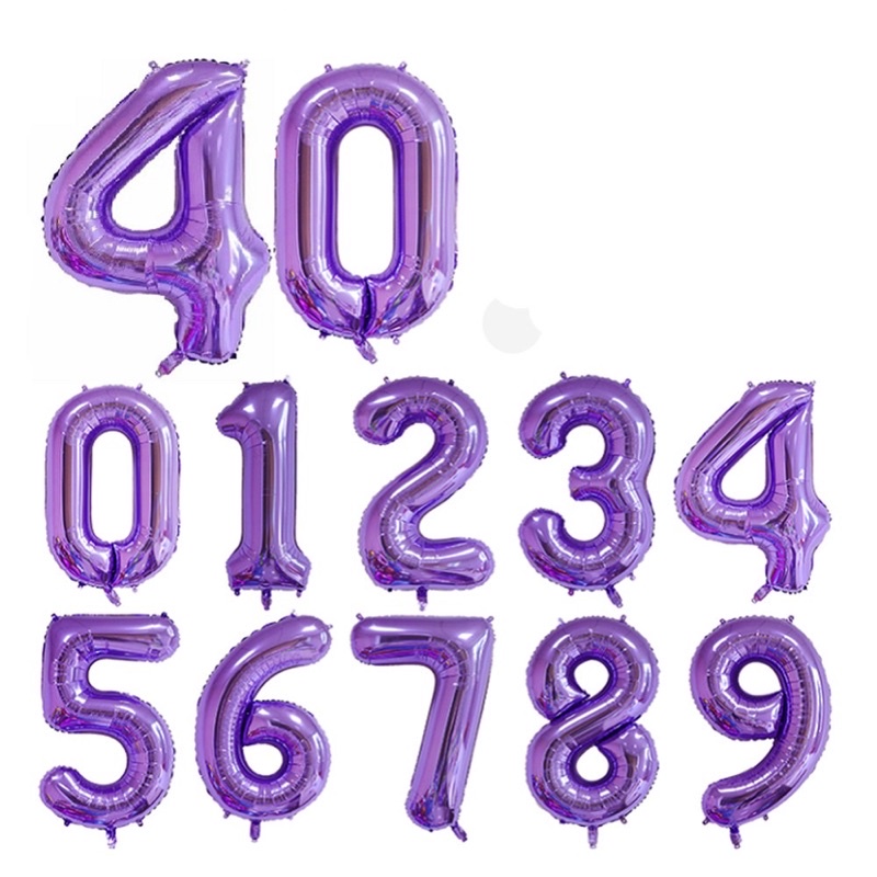 Big 40 Inch (40") Purple Violet Number Foil Balloon / Decor Balloon ...