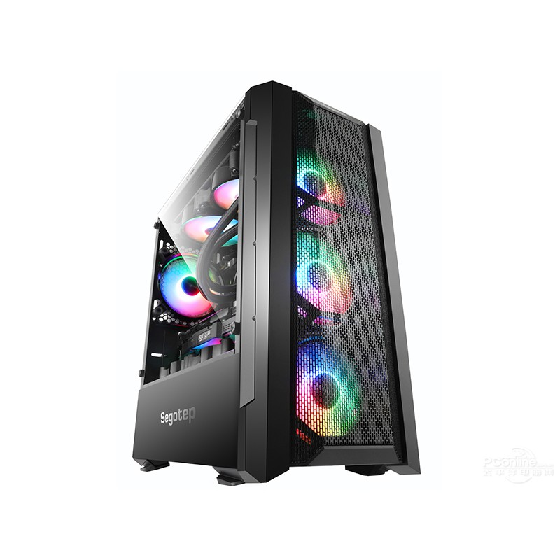 SEGOTEP PRIME M MICRO ATX SIZE TEMPERED GLASS GAMING CASE WITH 3X RGB ...