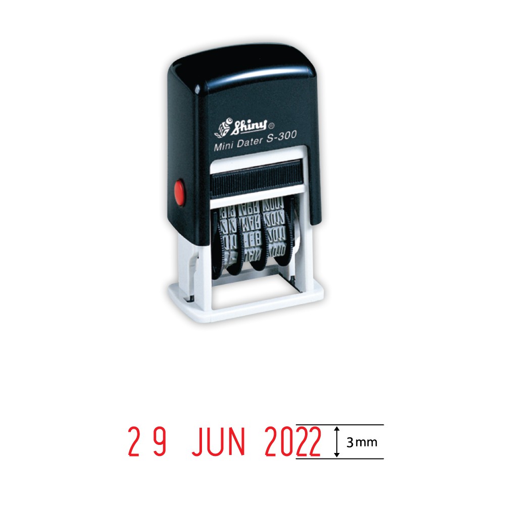 Shiny Date Stamp S 300 / S 400 self inking dater date stamp 3mm / 4mm ...
