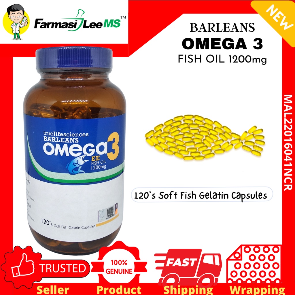 Barleans Omega 3 Fish Oil 1200mg 120s (Exp 09/2025) | Shopee Malaysia