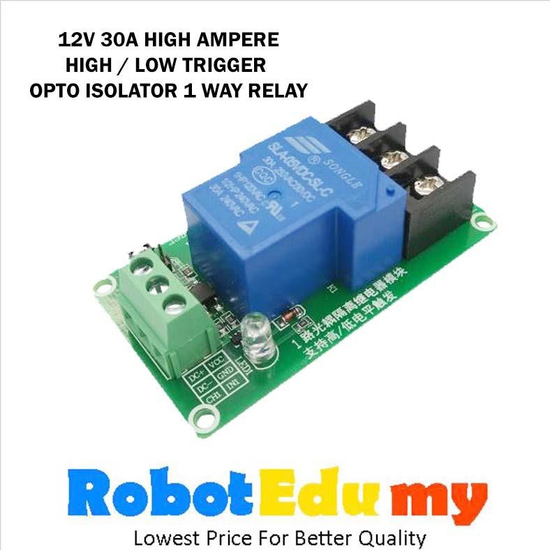 12V 30A 1 Way High Low Level Trigger Opto Isolator Relay Module ...