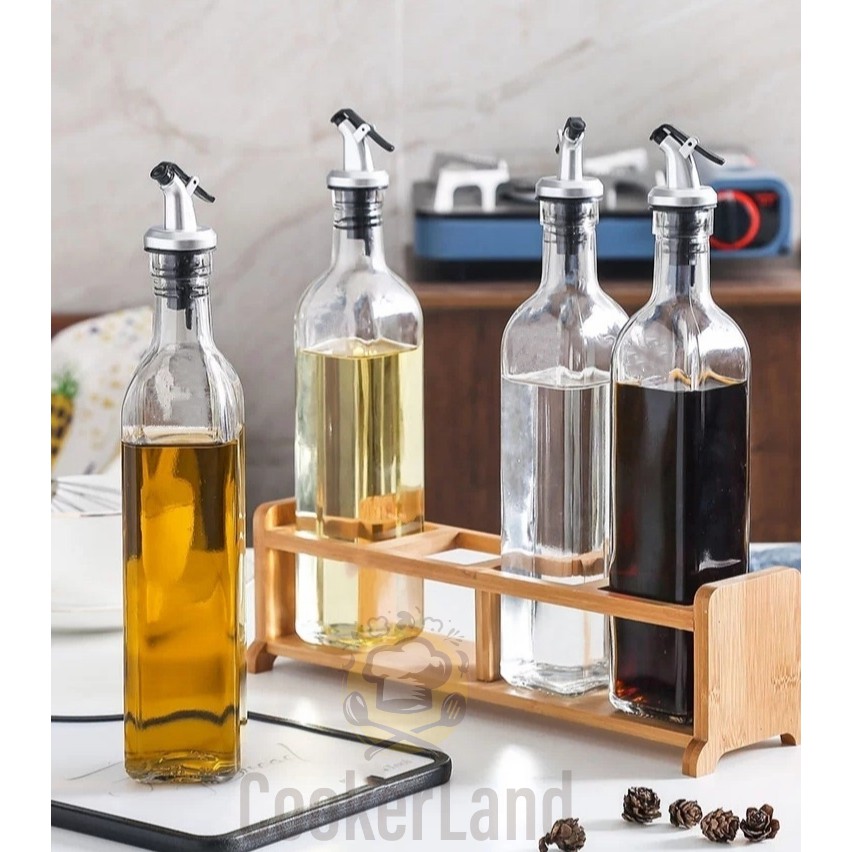 Oil Dispenser Condiment Bottle Glass 500ml Sauce Vinegar Bottle Botol ...