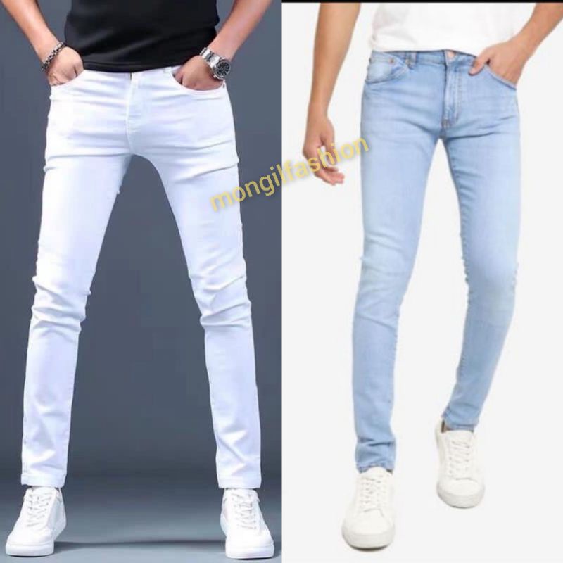 🇲🇾[READY STOCKS]Skinny/Slim Fit Jeans Pants For Men & unisex material ...