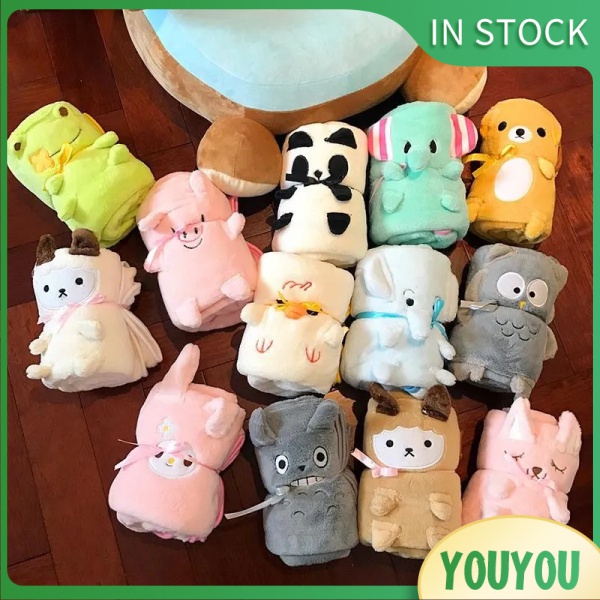 Cartoon 2 In 1 Pillow Blanket Cushion Quilt Kartoon Bantal Selimut ...