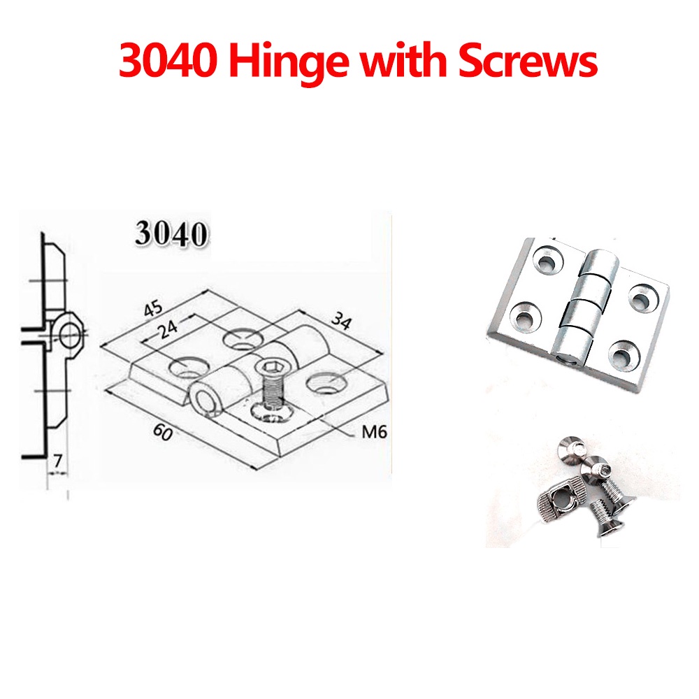 1PC 2020 3030 3040 4040 Aluminum Profile Metal Hinge, Zinc Alloy Hinge ...