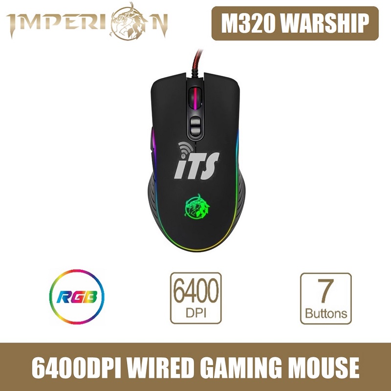 Imperion M320 Warship Wired Gaming Mouse (6400dpi/RGB/7 Buttons ...