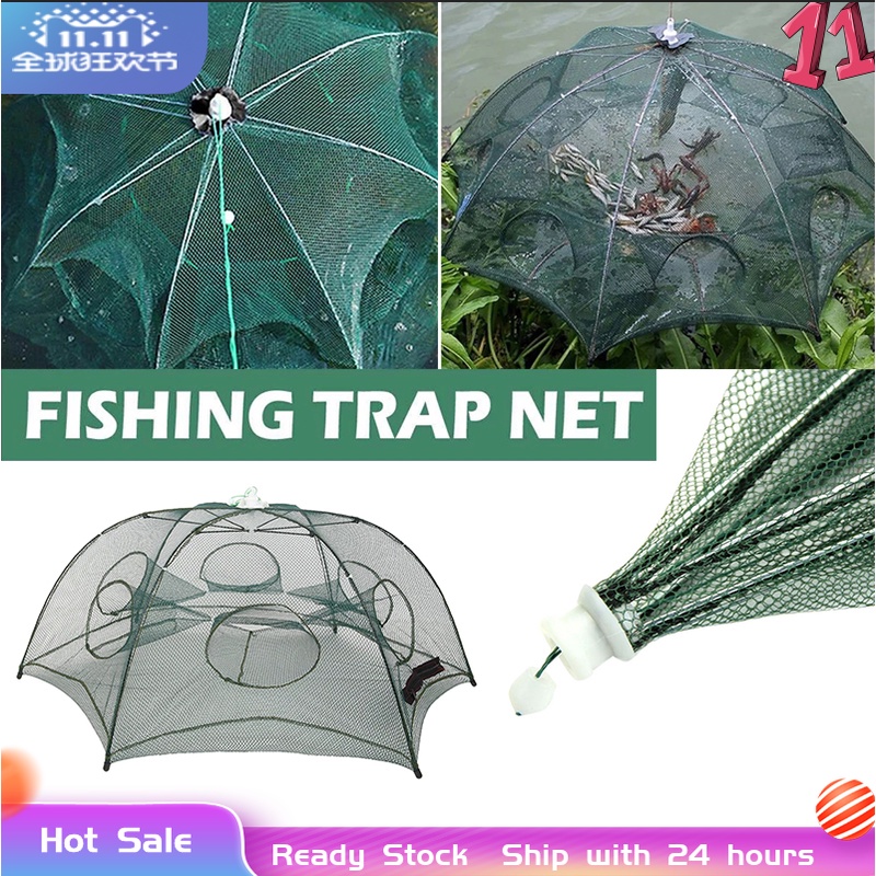 [ready stock] fishing net Automatic Folding Fishing Net Payung ikan ...