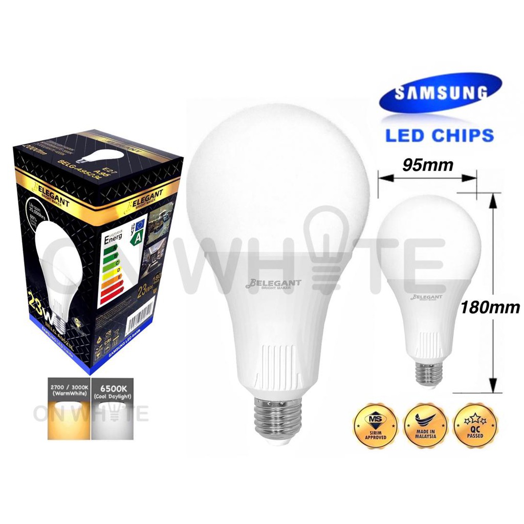 BELEGANT LED Bulb 23W A95 E27 / E40 [SAMSUNG LED CHIP] 3000K/6500K ...