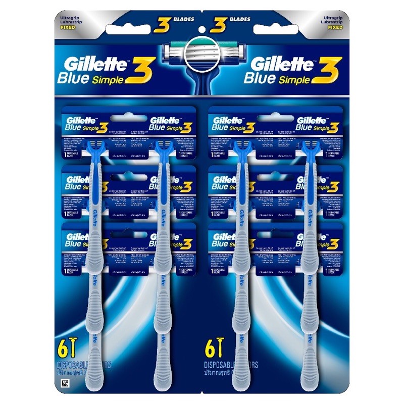 Gillette Blue Simple3 Disposable Razor (1s) | Shopee Malaysia