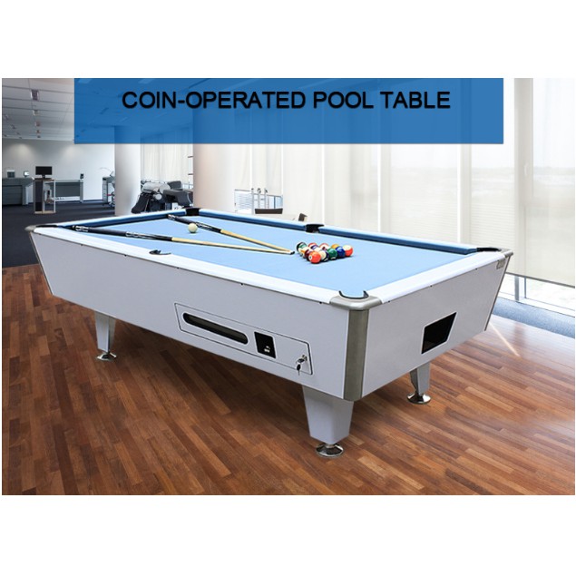 🎱 Artanis 7 Feet American Coin Operated White Pool Snooker Table Coins ...