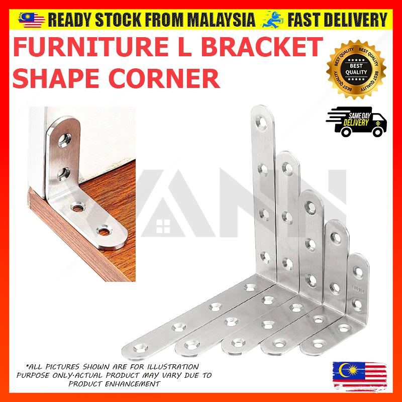 Stainless Steel Shelf Support L Bracket L Shape Corner Brace Angle 90 ...