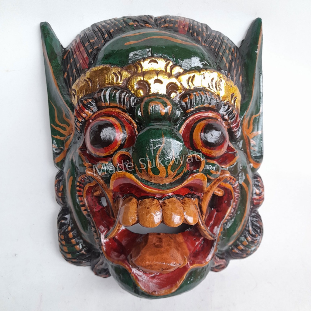 KAYU HIASAN DINDING Barong Bomo Bali Mask wall decoration, handmade ...