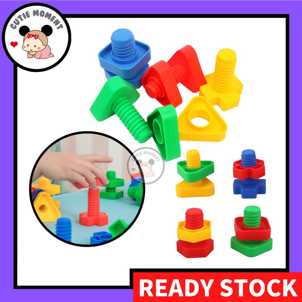 CUTIEMOMENT Jumbo Bolt and Nut Toys Screw Insert Toys Building Blocks ...