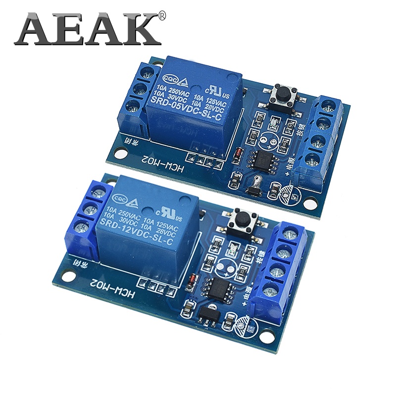 5V 12V Single Bond Button Bistable Relay Module Modified Car Start and ...