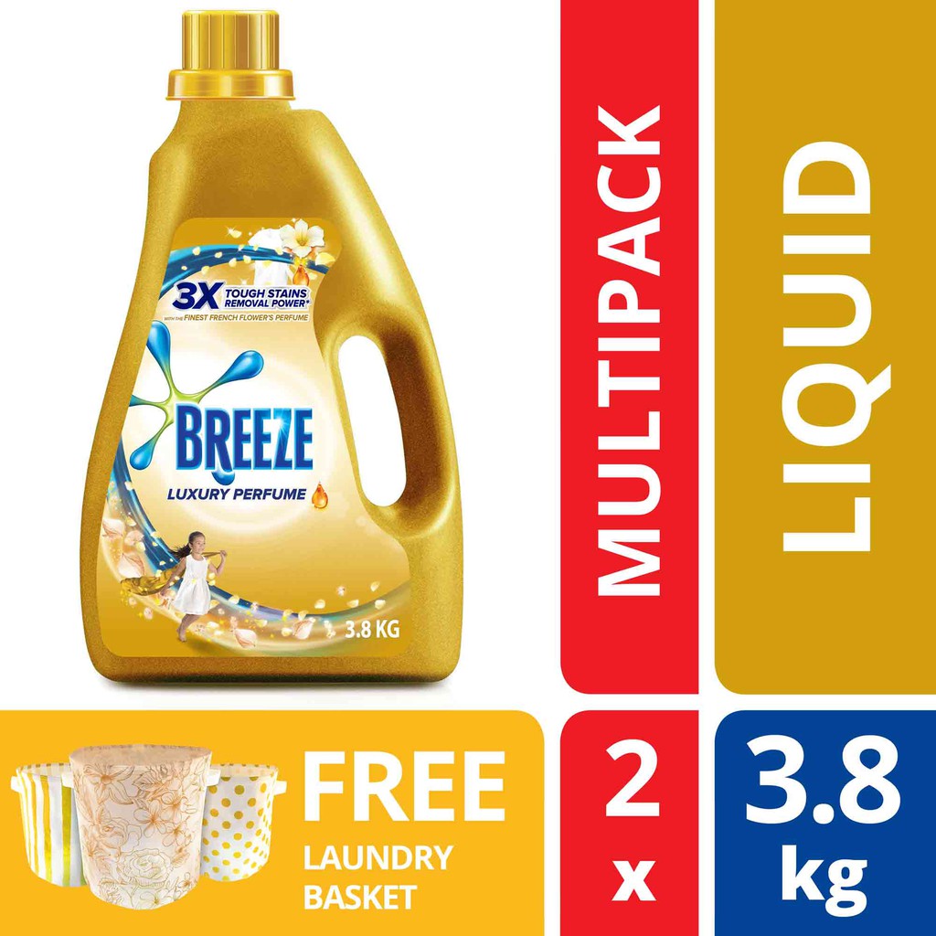 Breeze Detergent Liquid Luxury Perfume 3.8KG 2 Bottles (Free Laundry ...